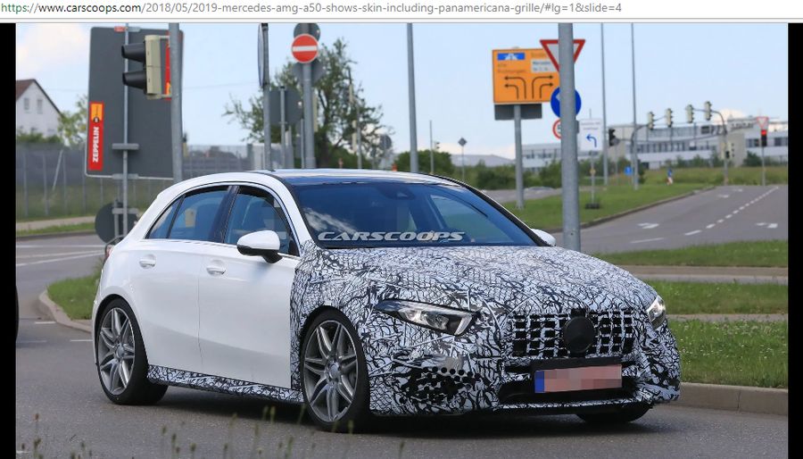 Mercedes-AMG A50 2019 chạy thử nghiệm với ít ngụy trang hơn, để lộ lưới ...